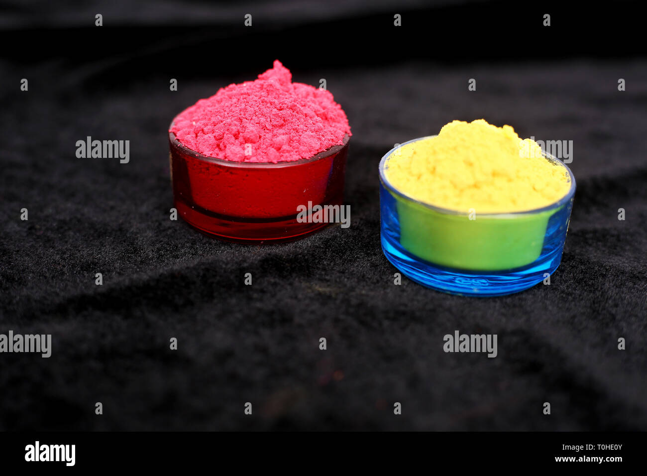 Portrait of holi color for holi festival. Isolated on the black ...