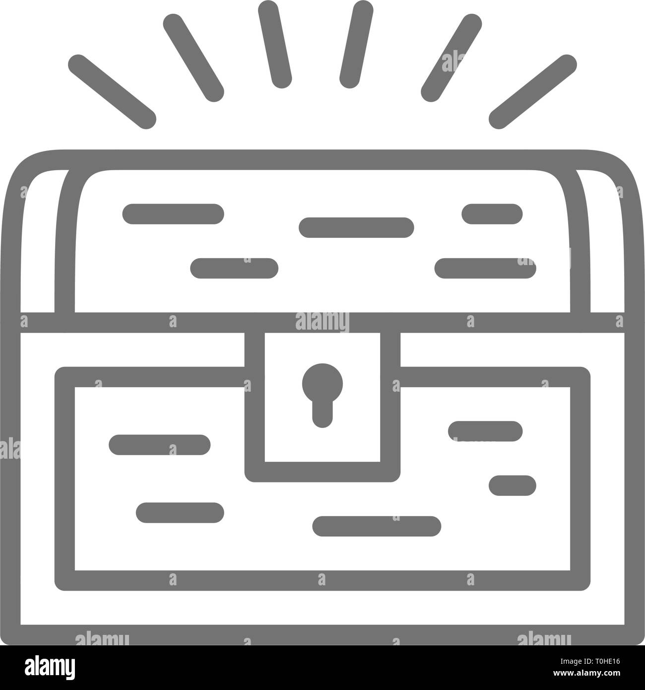 Treasure chest line icon Stock Vector Image & Art - Alamy