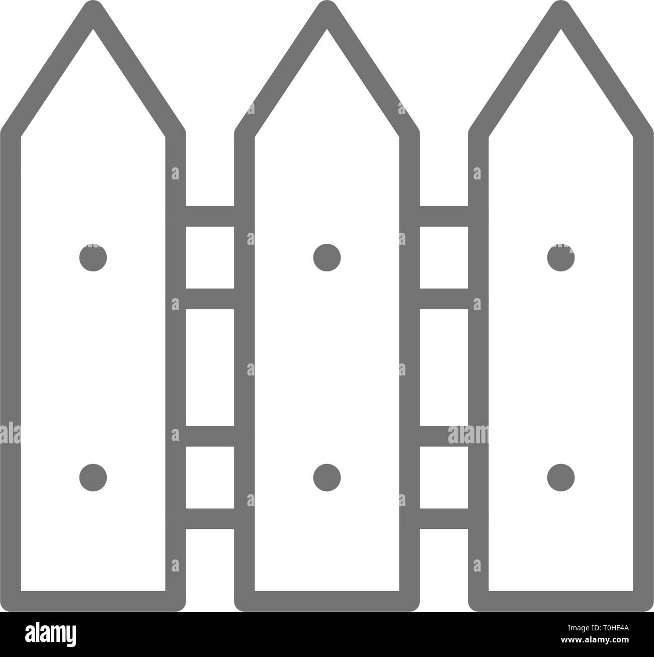 Wood fence, wall, barrier line icon Stock Vector Image & Art - Alamy