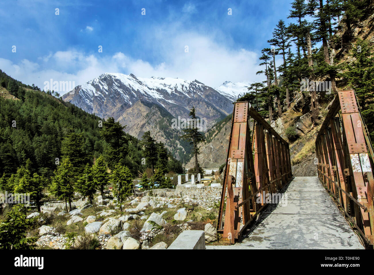 bridge, Harsil, Uttarakhand, India, Asia Stock Photo - Alamy