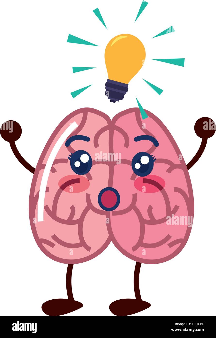 brain cartoon creativity idea bulb vector illustration Stock Vector ...