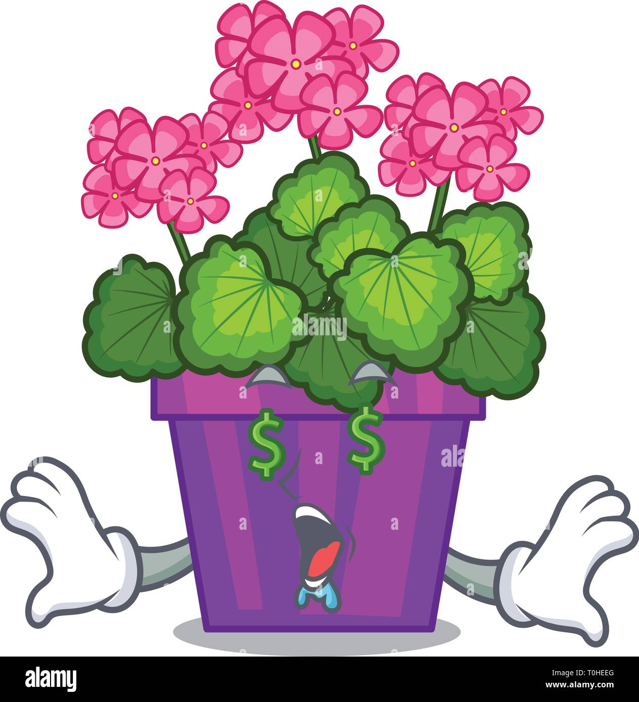 Money eye geranium flowers in the cartoon shape Stock Vector Image ...