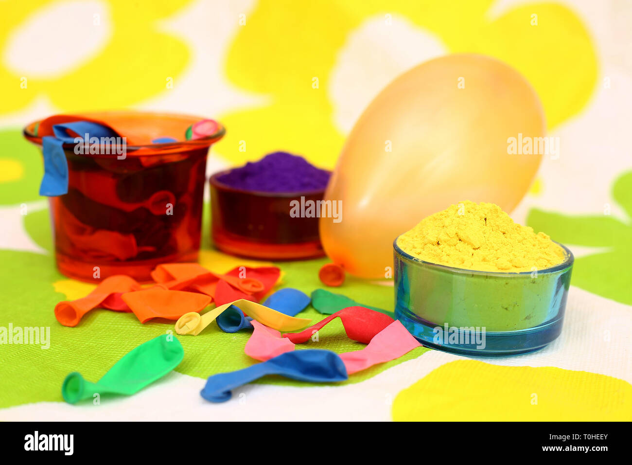 Picture of holi color with balloons for holi festival. Isolated on the ...