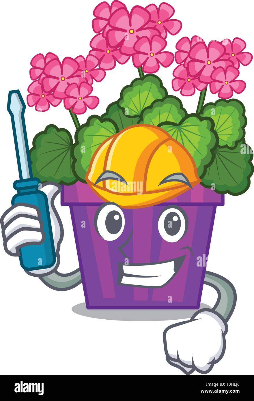 Automotive geranium flowers in the cartoon shape Stock Vector Image ...