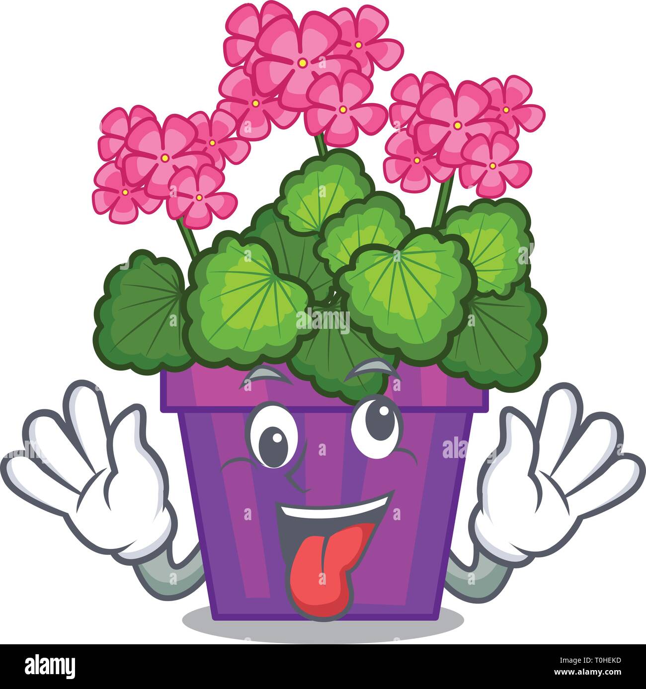 Crazy geranium flowers in the cartoon shape Stock Vector Image & Art ...