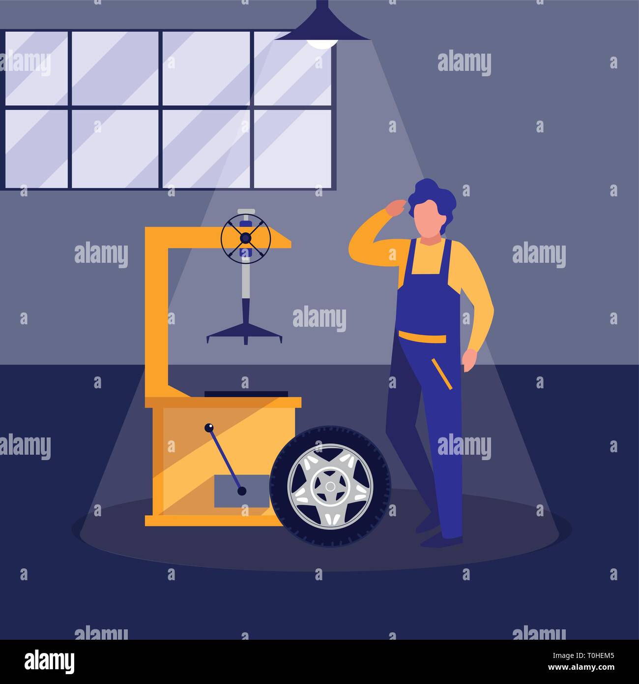 Cartoon illustration man workman pneumatic hi-res stock photography and ...