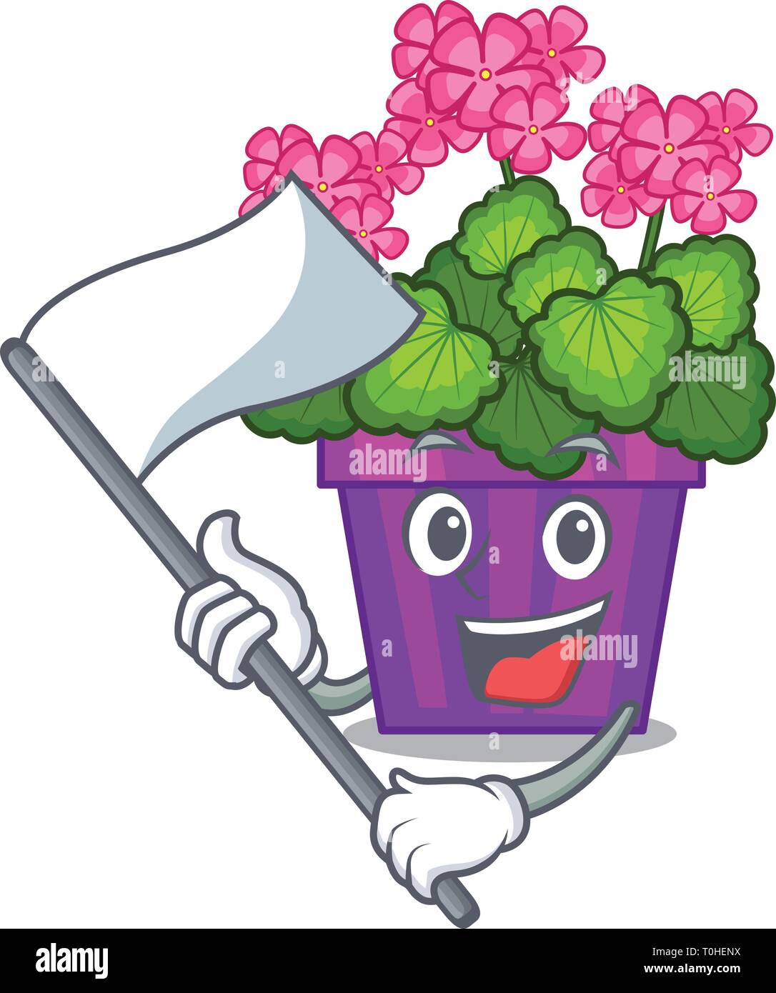 With flag geranium flowers in the cartoon shape Stock Vector Image ...