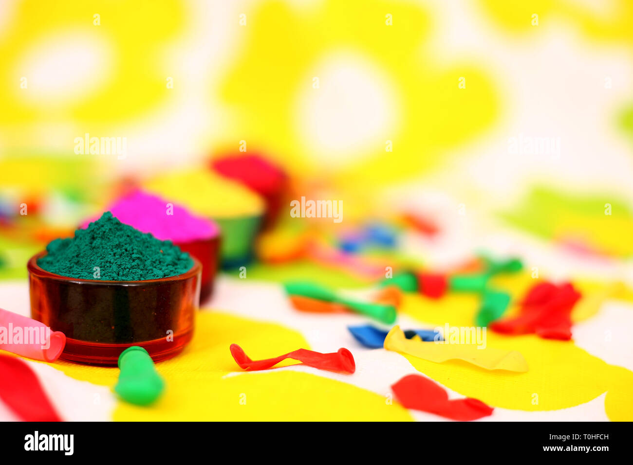 Picture of organic holi color and colorful water balloons for holi ...