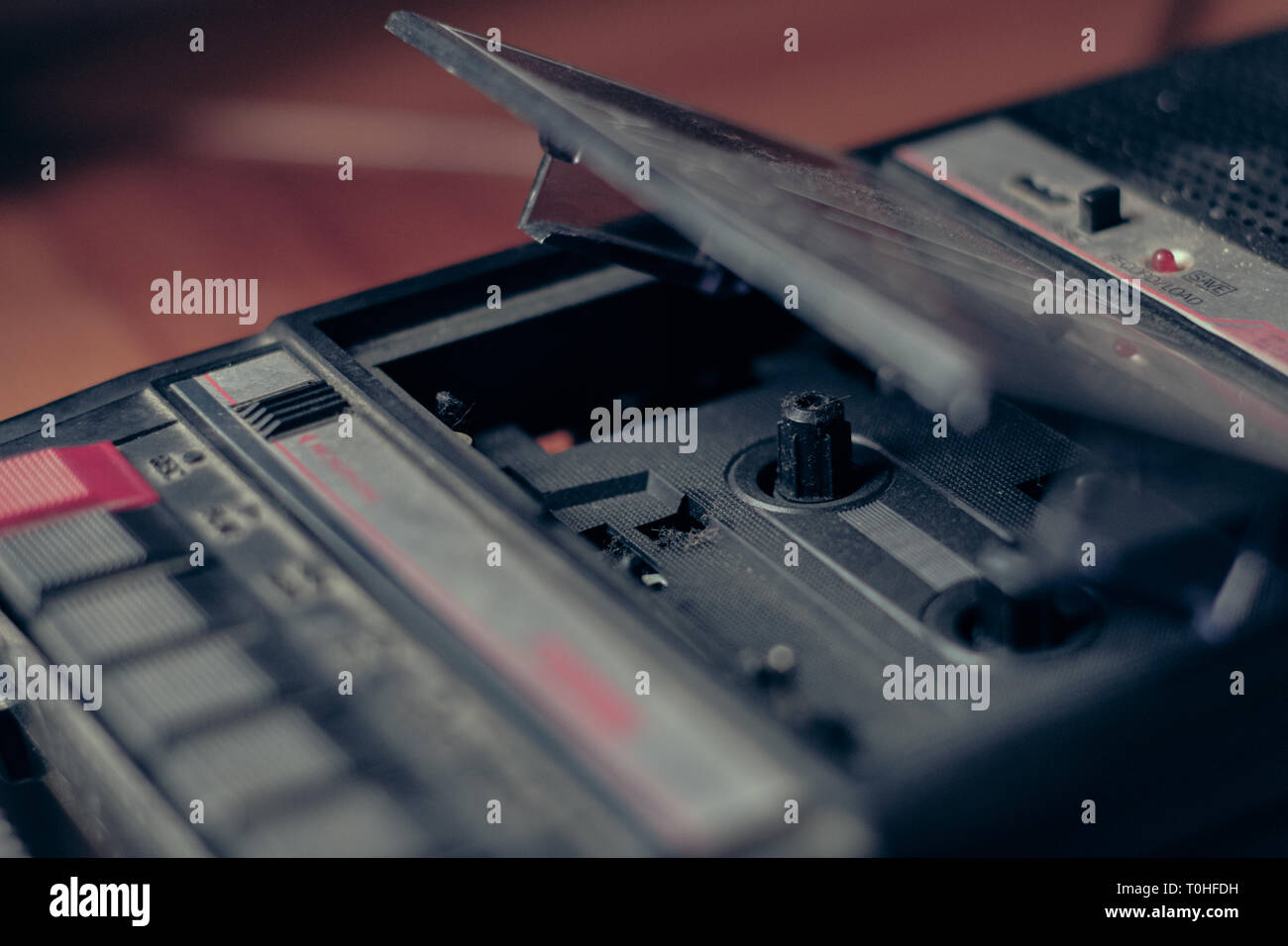 old vintage 70s 80s recorder with dust close up Stock Photo - Alamy