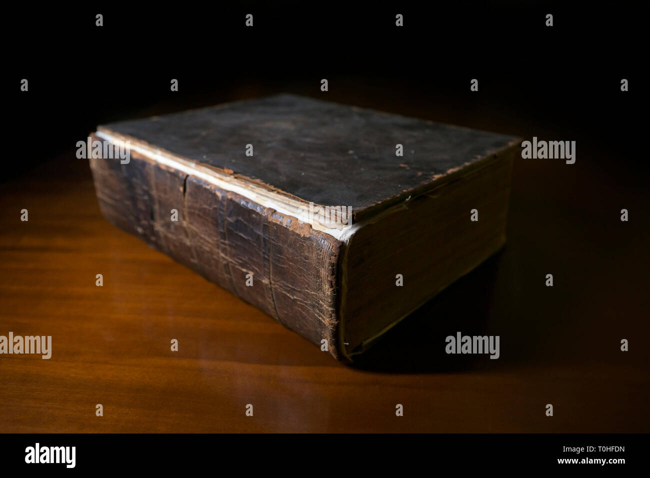 Old Book on Desk Stock Photo - Alamy