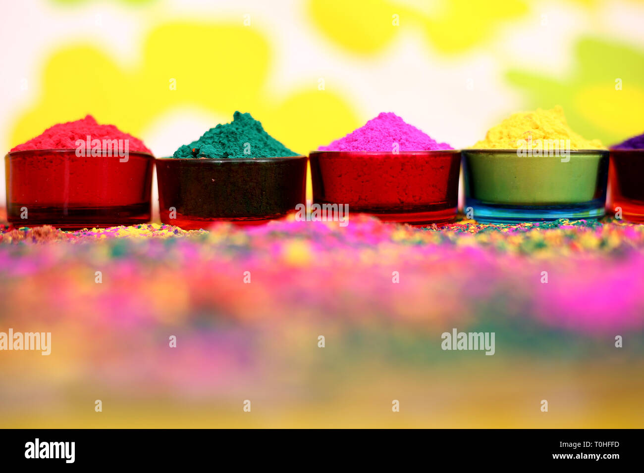 Picture of colorful organic holi color for holi fun. Isolated on the ...