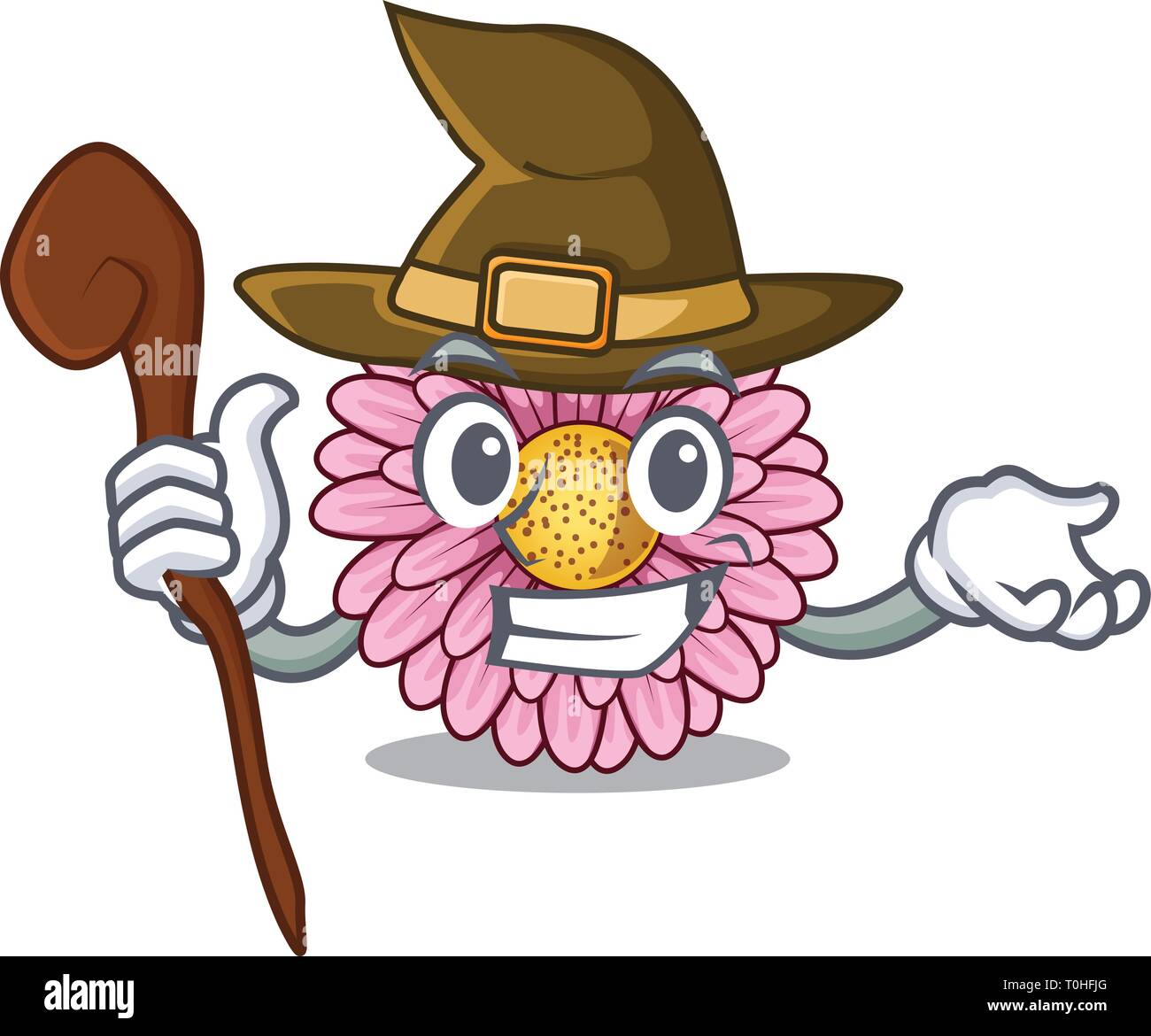 Witch gerbera flower isolated in the cartoon Stock Vector Image & Art ...