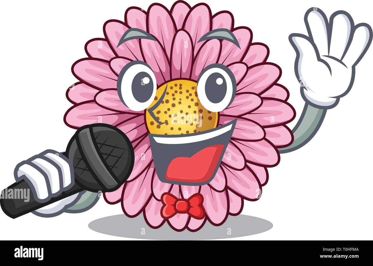 Singing gerbera flower isolated in the cartoon Stock Vector Image & Art ...