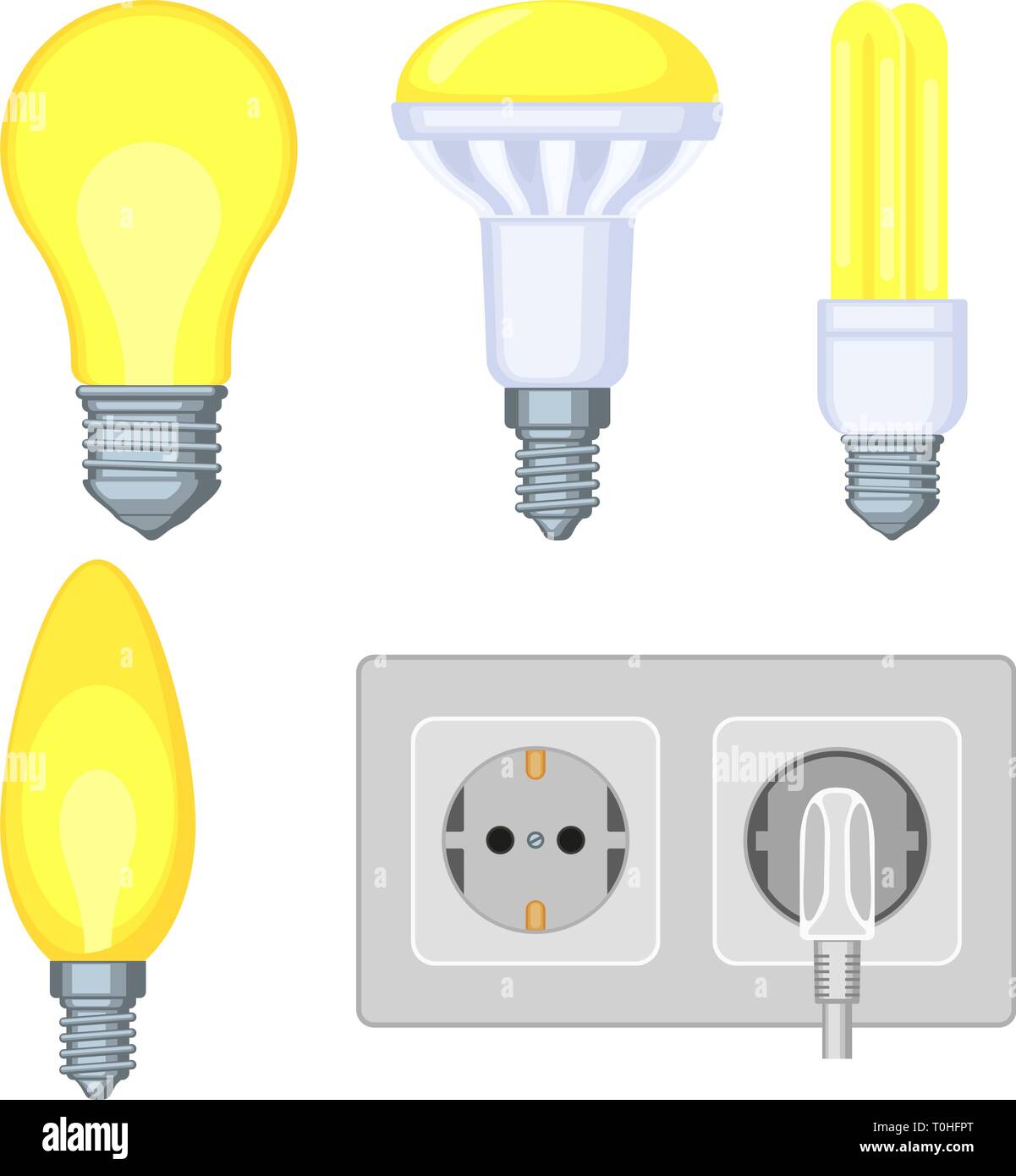 5 colorful cartoon electric elements set Stock Vector Image & Art - Alamy