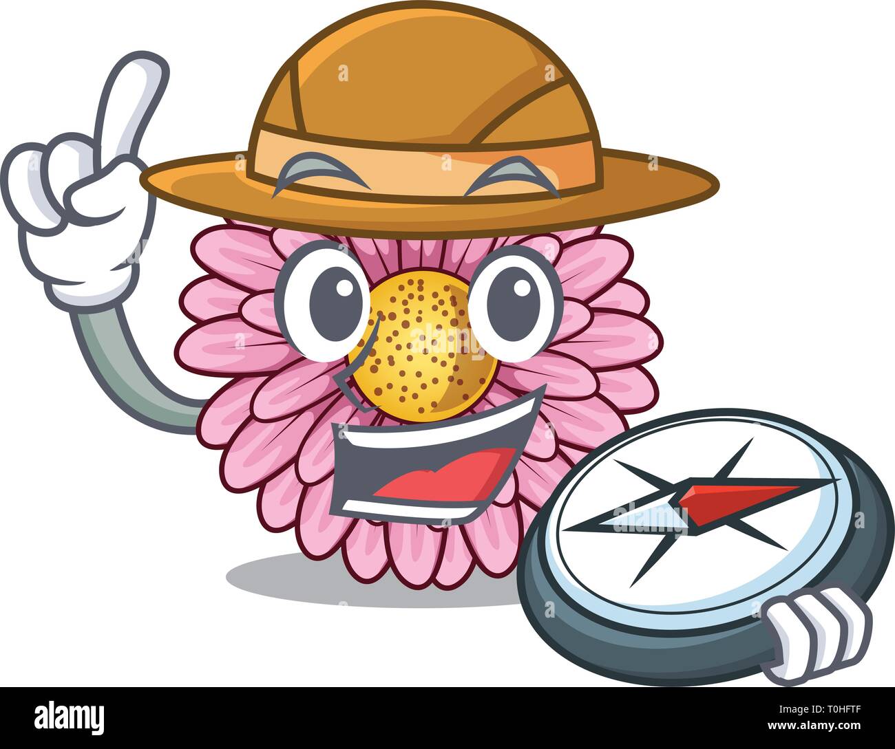 Explorer gerbera flower isolated in the cartoon Stock Vector Image ...
