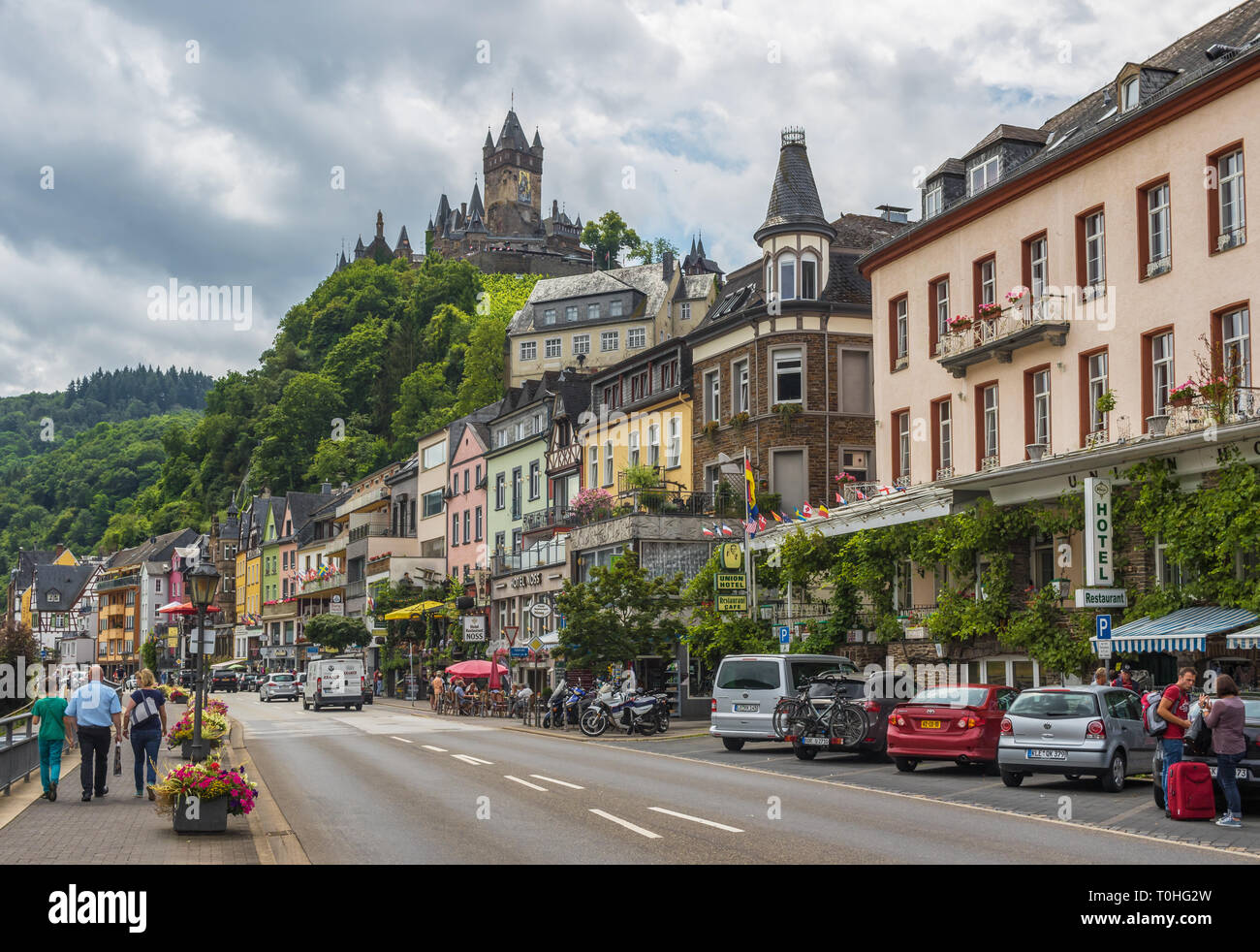 Cochem, Germany - on the left bank of the Moselle river, the Cochem ...