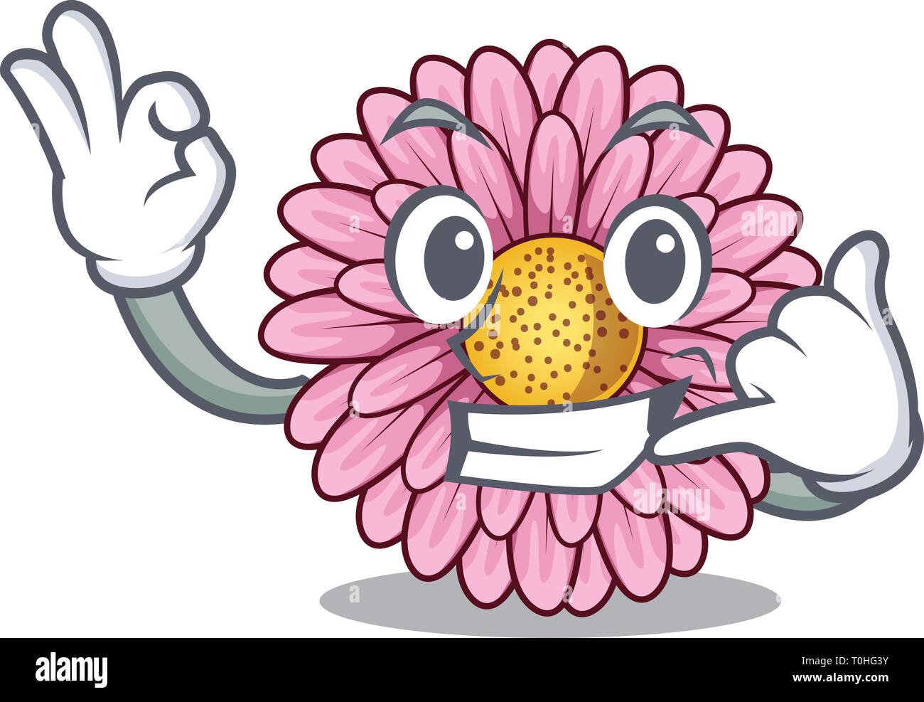 Call me gerbera flowers in the cartoon shape Stock Vector Image & Art ...