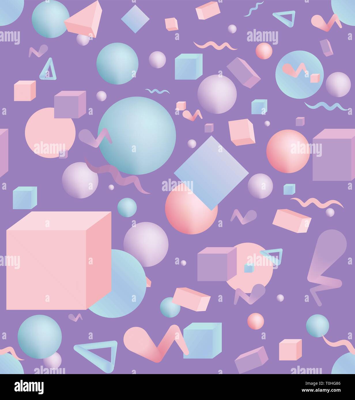 Seamless pattern of 3d figures realistic primitives composition with ...