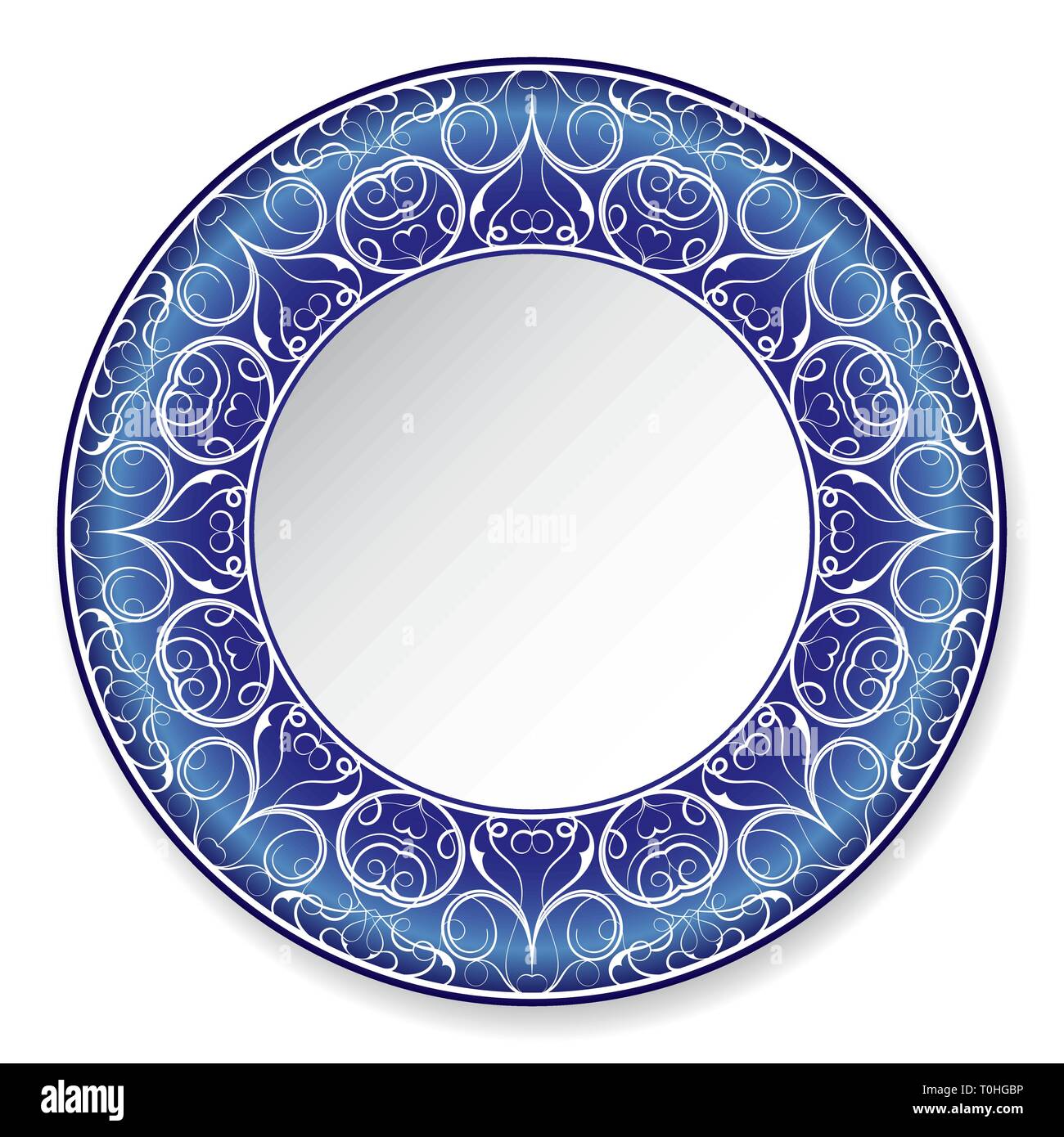Blue porcelain plate white Stock Vector Images - Alamy