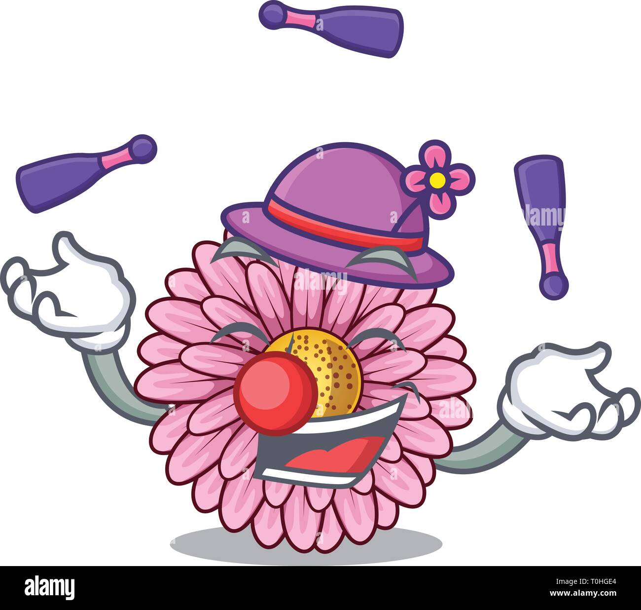 Juggling gerbera flowers in the cartoon shape Stock Vector Image & Art ...