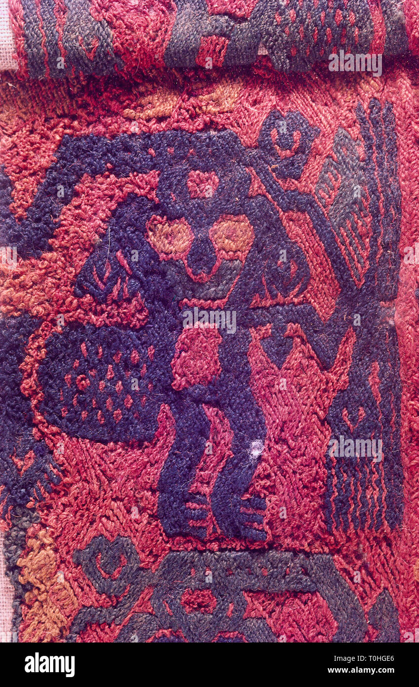 Textiles, Paracas Culture, Peru, 2015. Creator: Luis Rosendo Stock ...