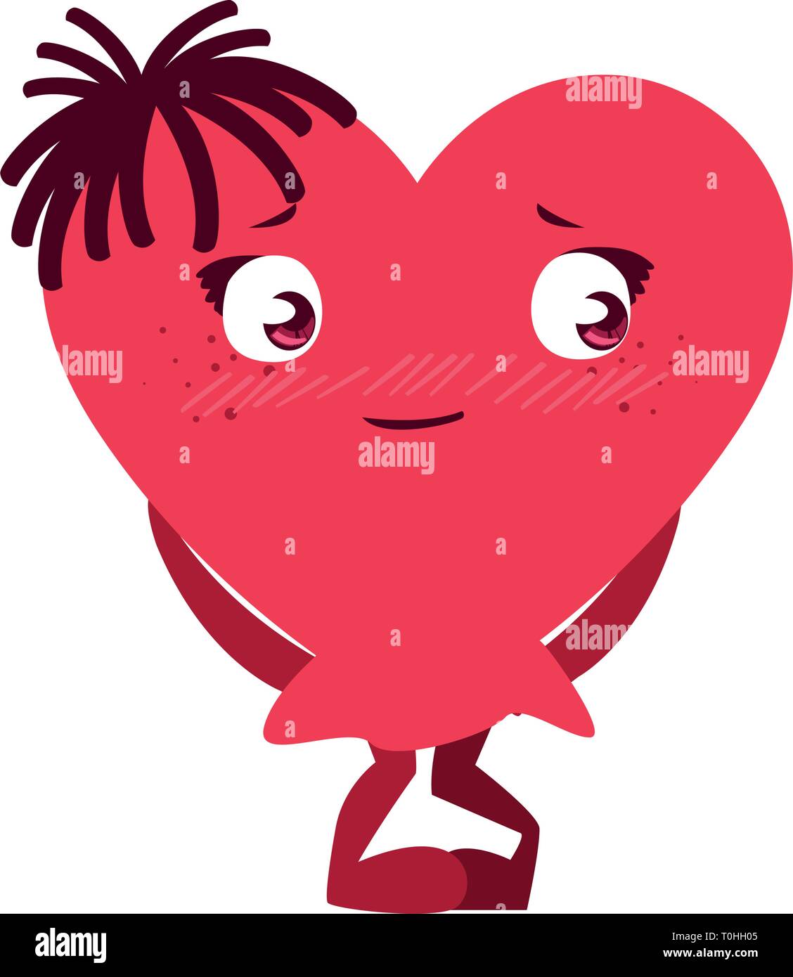 female heart kawaii character vector illustration design Stock Vector ...