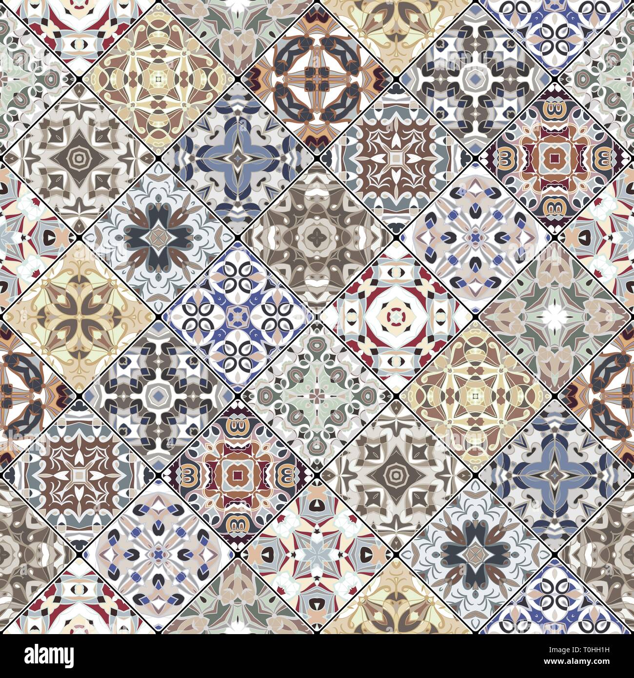 Collection of abstract patterns in the mosaic set. Square scraps in ...