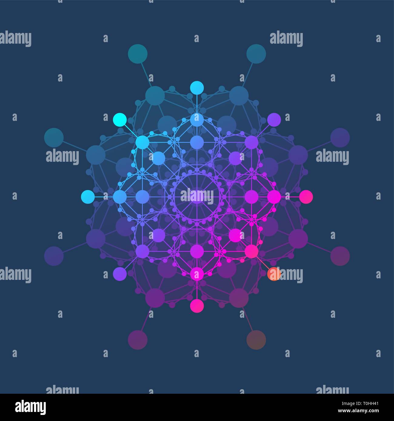 Molecule logo template icon, science genetics logotype, DNA helix ...