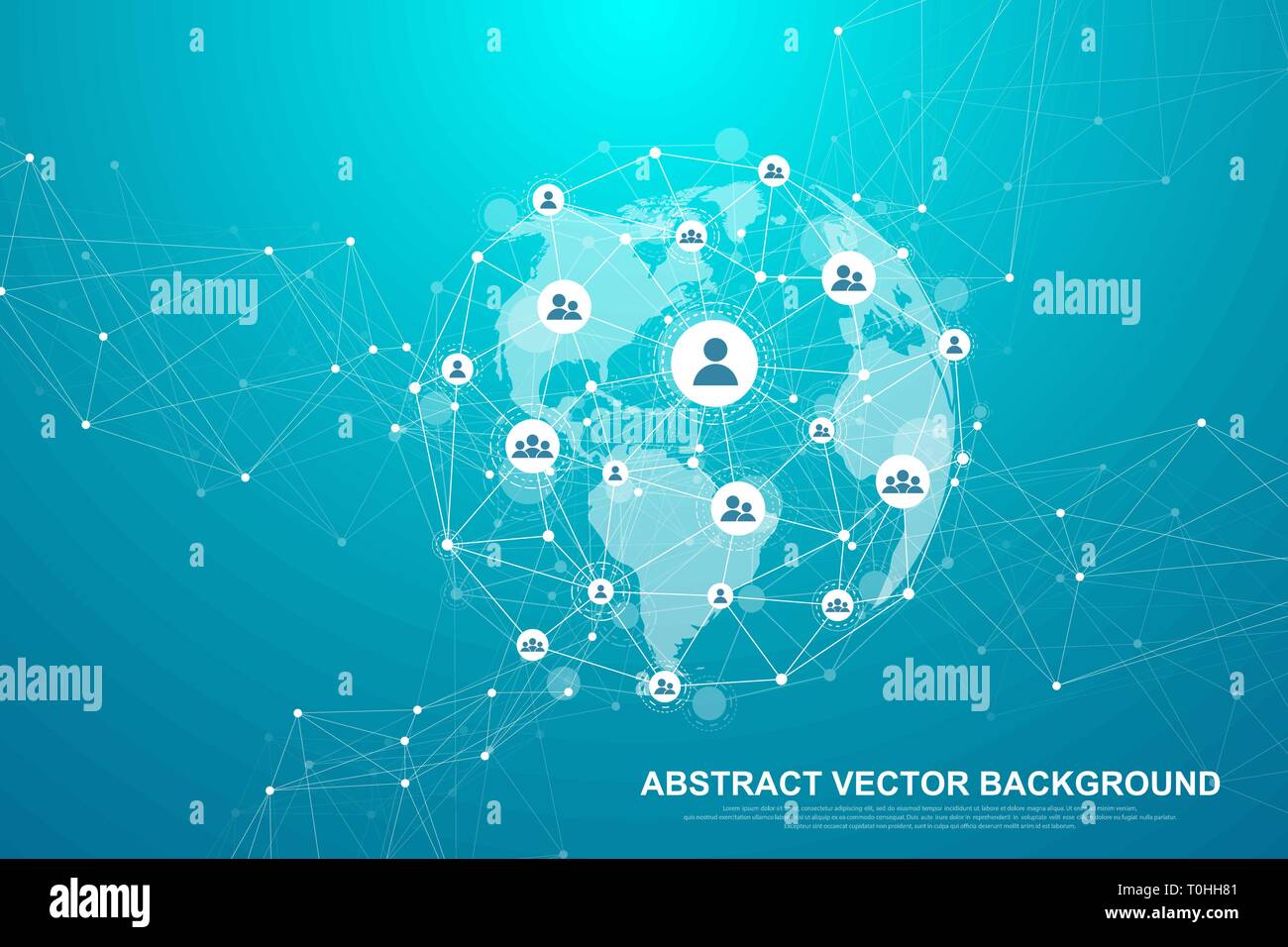 Futuristic abstract background blockchain technology. Global internet ...