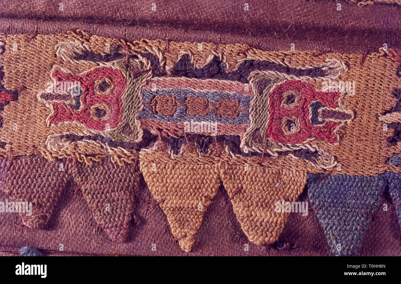 Textiles, Paracas Culture, Peru, 2015. Creator: Luis Rosendo Stock ...