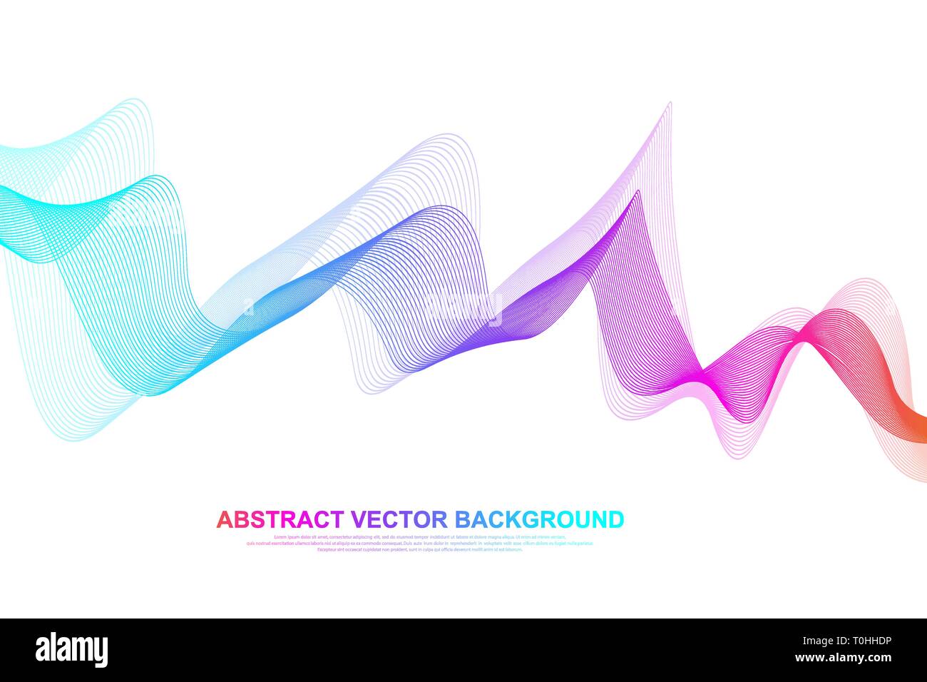 Abstract colorful wave lines background. Geometric template for your ...