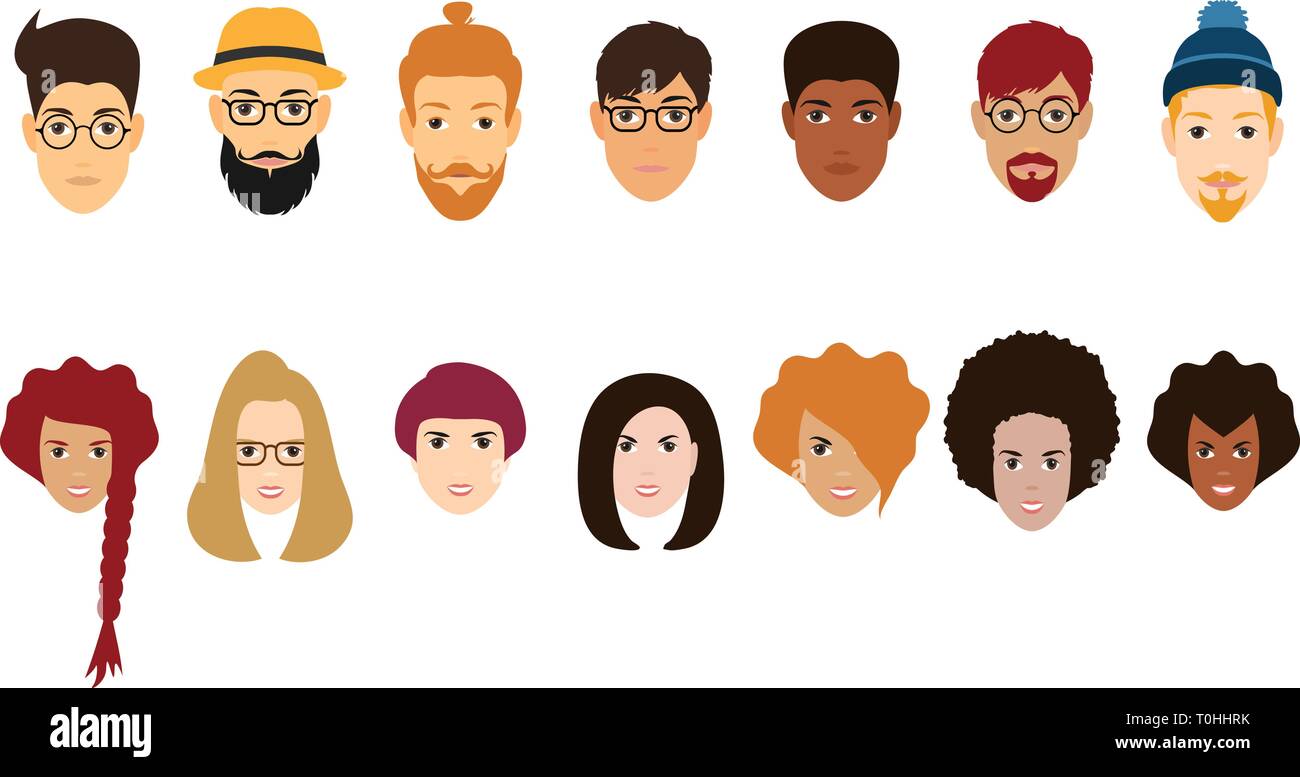 Beautiful people avatars collection. Vector illustration Stock Vector ...