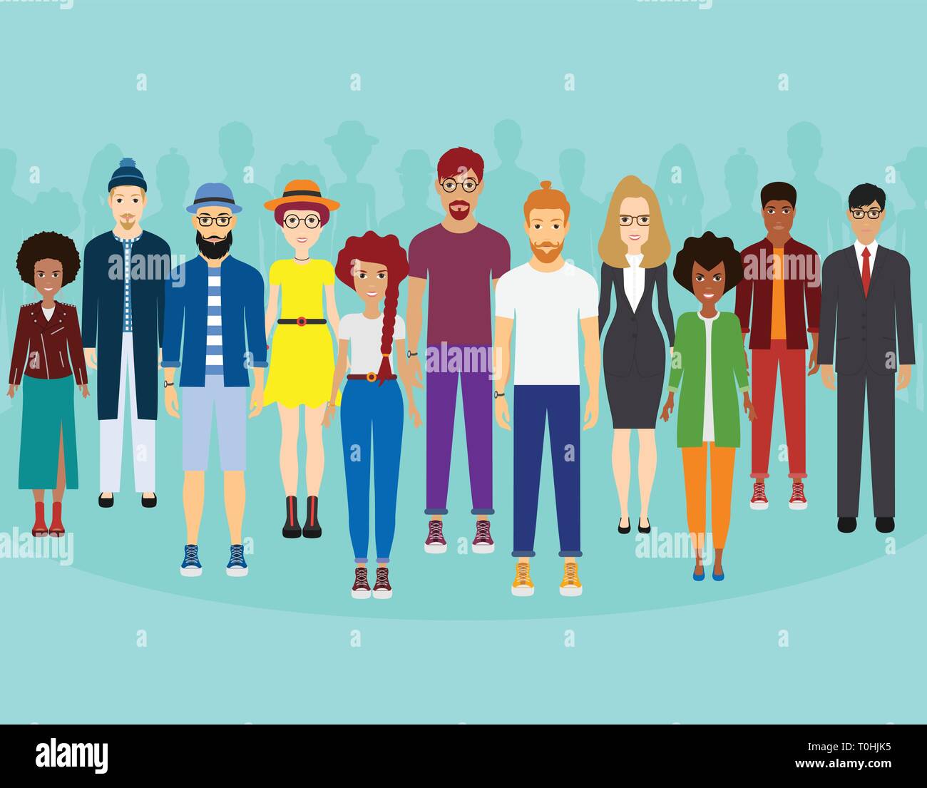 Hispanic friends togetherness Stock Vector Images - Alamy