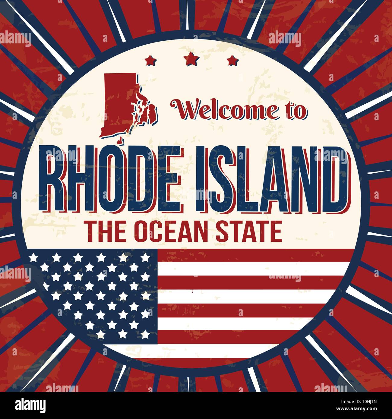 Welcome to Rhode Island vintage grunge poster, vector illustration ...