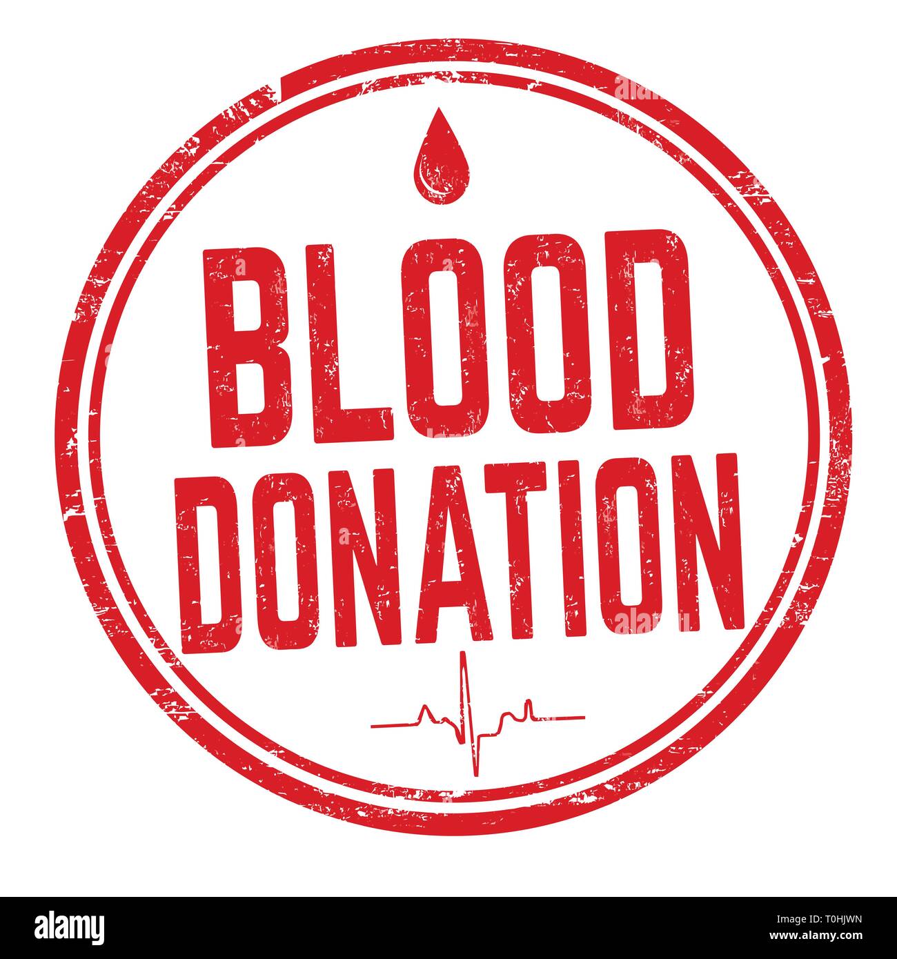 Blood donation sign or stamp on white background, vector illustration ...