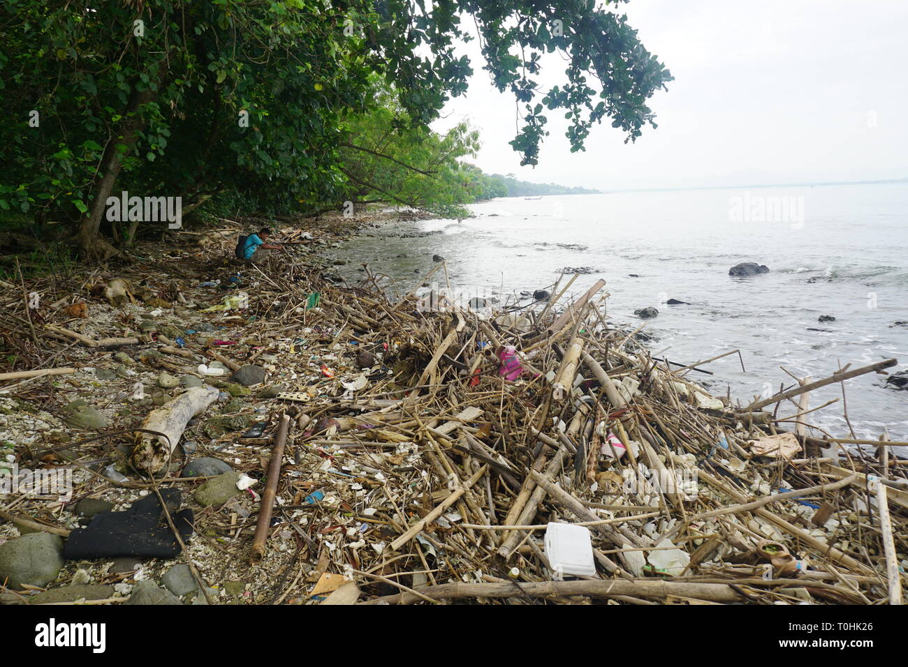 Polluted island beach Stock Photo - Alamy