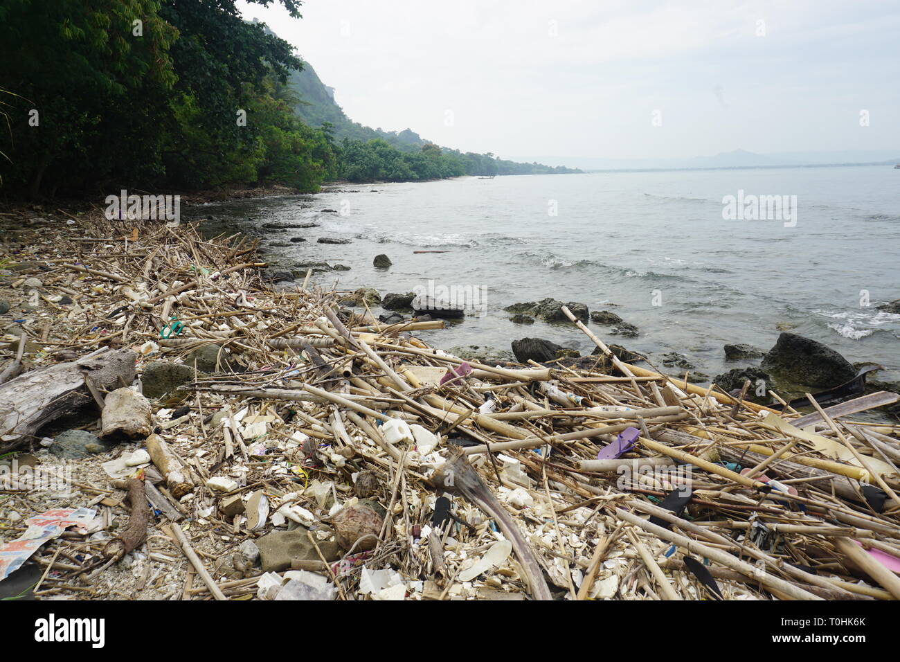 Polluted island beach Stock Photo - Alamy