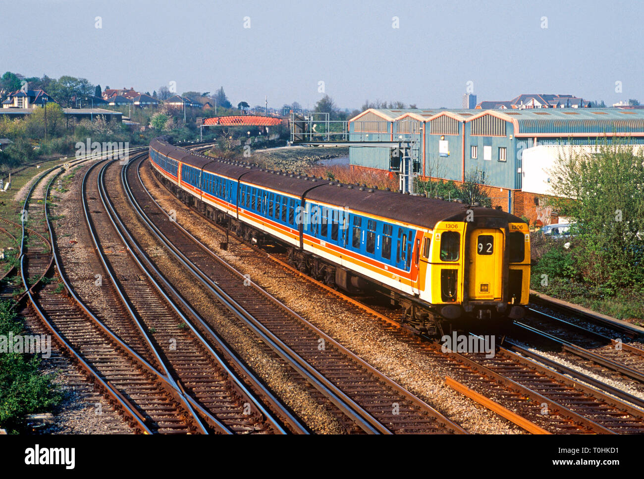A SouthWest Trains service led by class 421 4CIG number 1306 heads ...