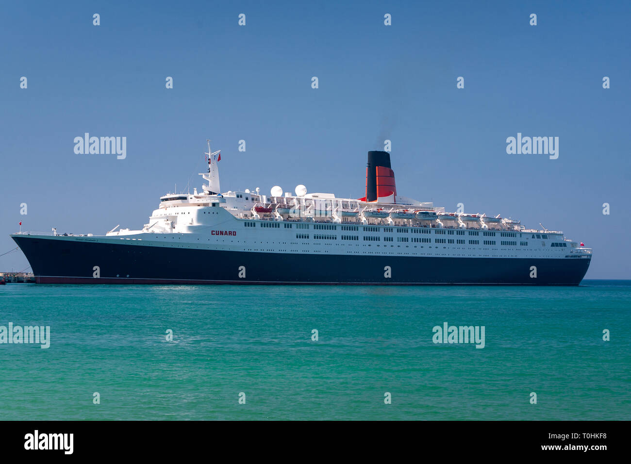 RMS QE2 alongside berth at Kusadasi, Turkey Stock Photo - Alamy
