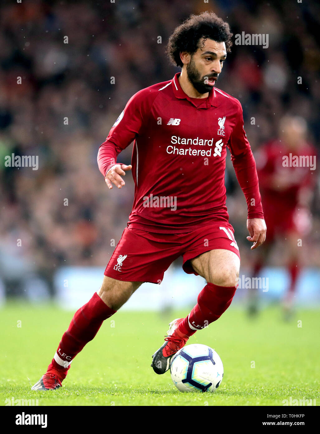 Liverpool's Mohamed Salah in action during the Premier League match at ...