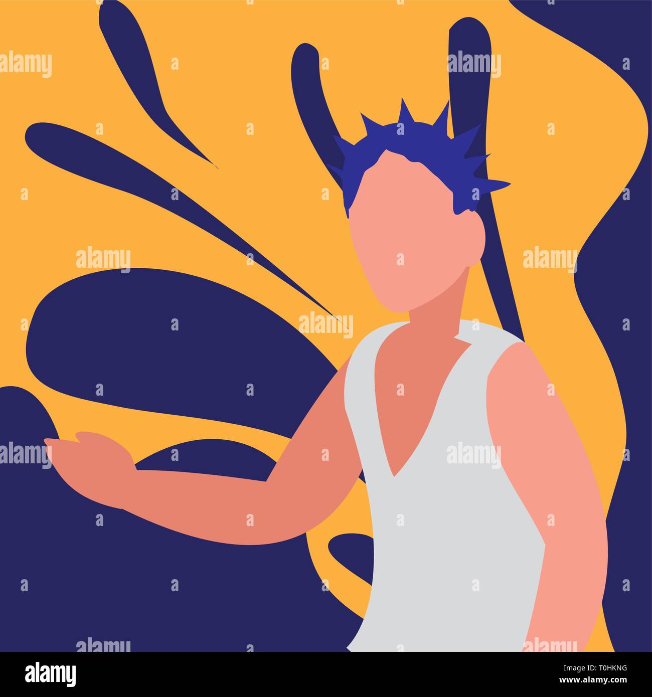 rocker man with custome character vector illustration design Stock ...