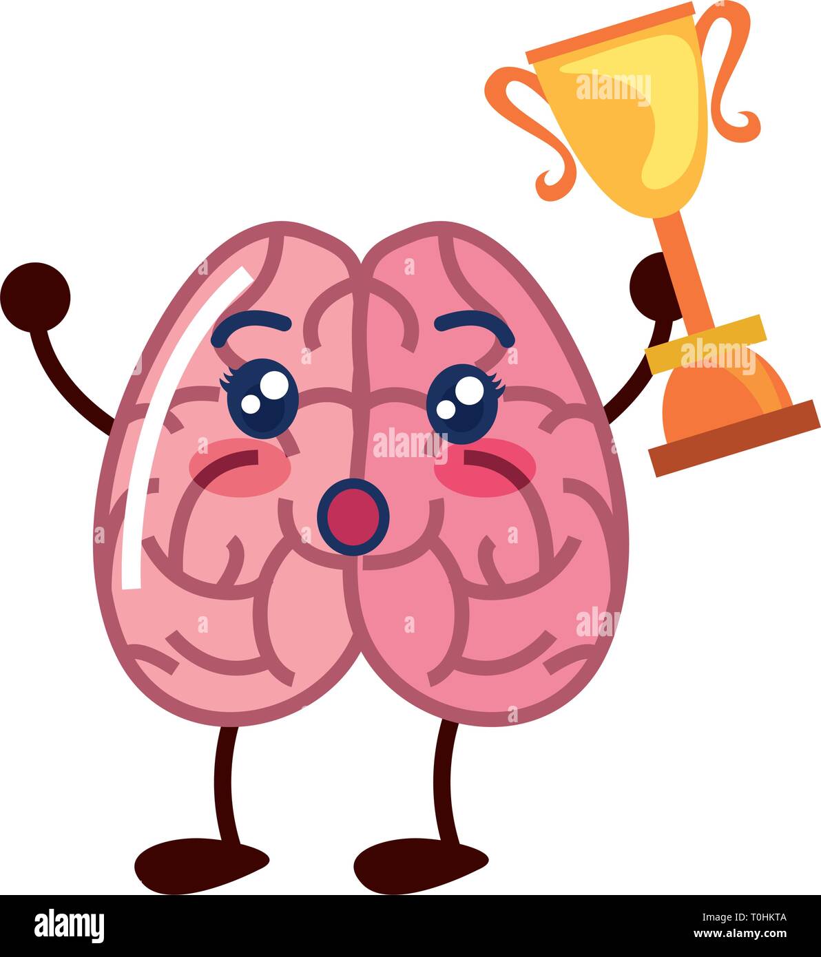 brain cartoon award trophy creativity vector illustration Stock Vector ...