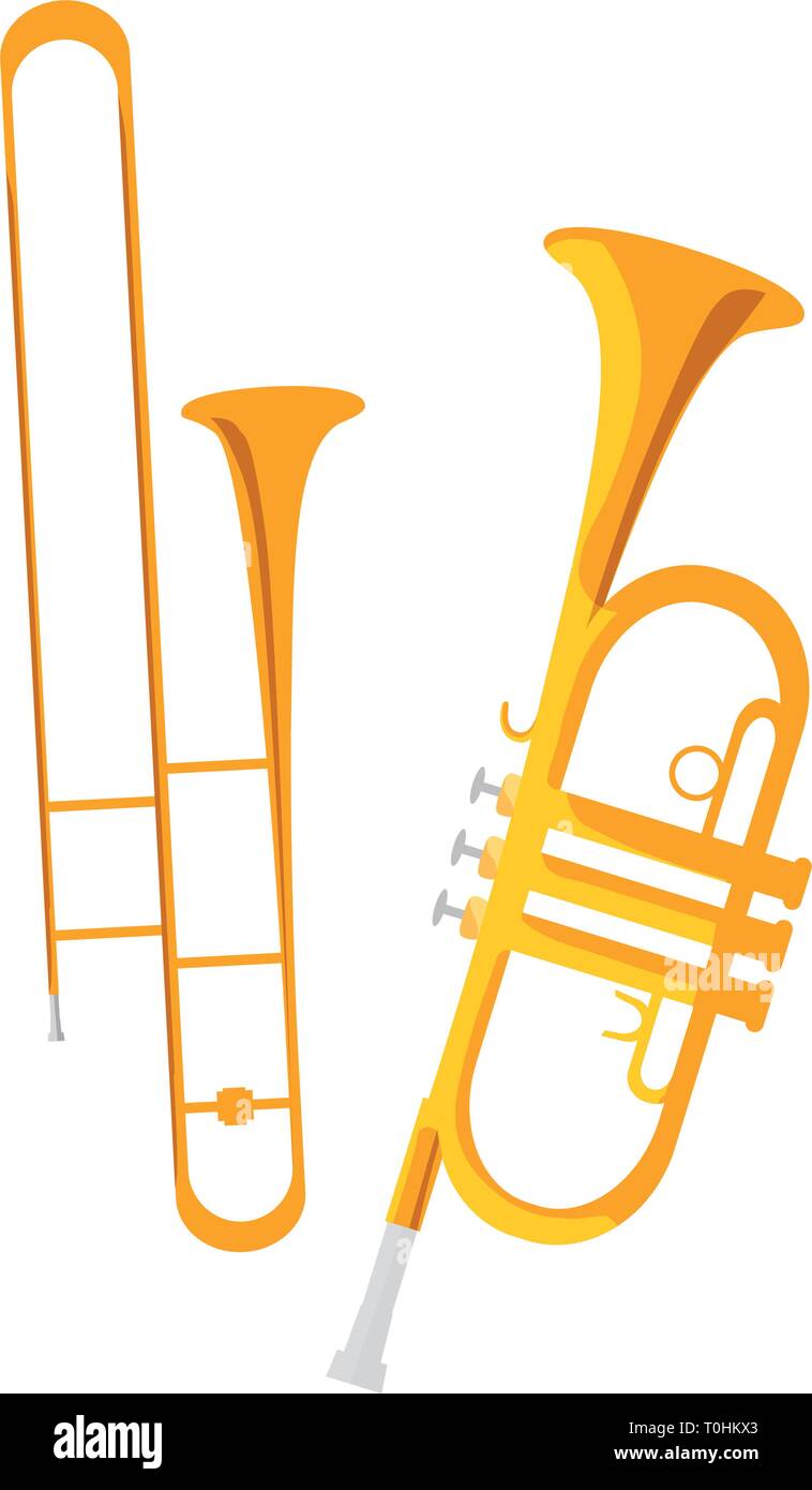 trumpets instruments musical icons vector illustration design Stock ...