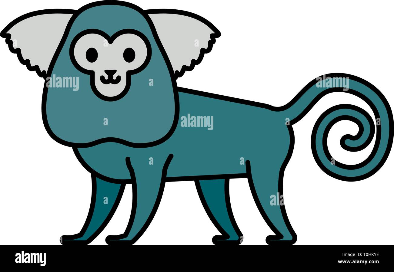 cute exotic monkey character vector illustration design Stock Vector ...