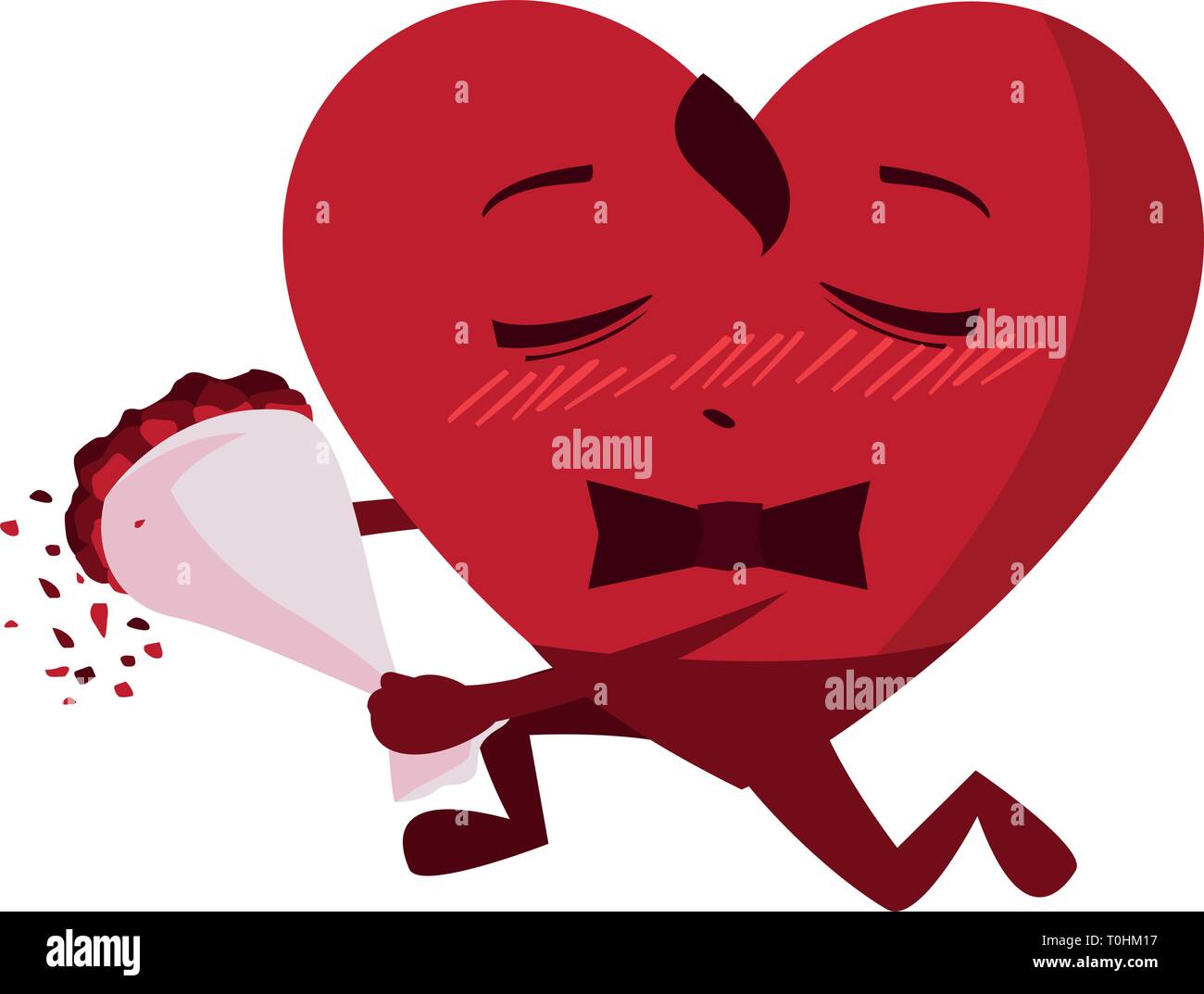 heart male with bouquet of roses kawaii character vector illustration ...