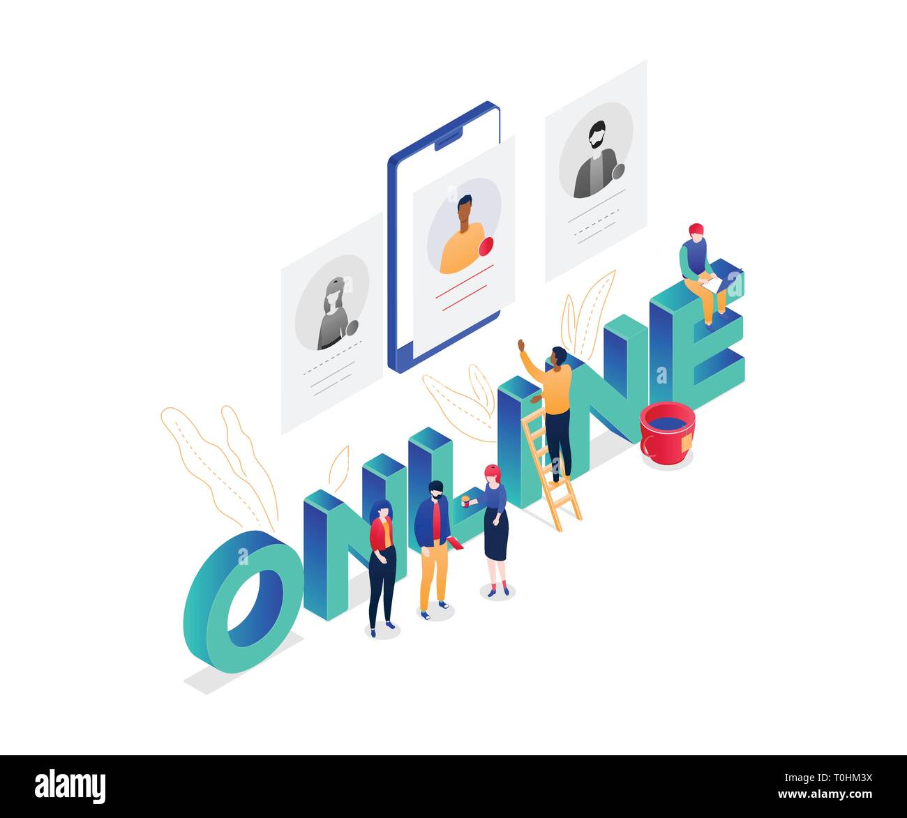 HR management - modern colorful isometric vector illustration Stock ...