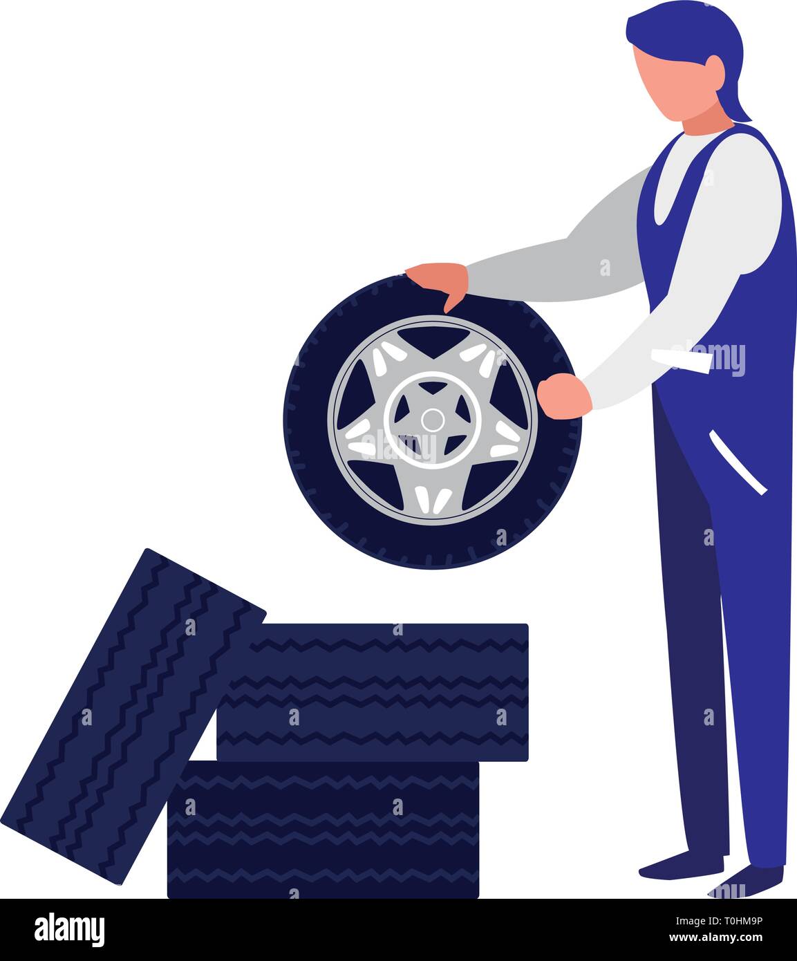 Cartoon illustration man workman pneumatic hi-res stock photography and ...
