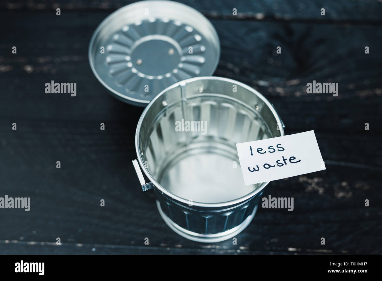 ecology and consumerism concept: spend better for less waste garbage ...