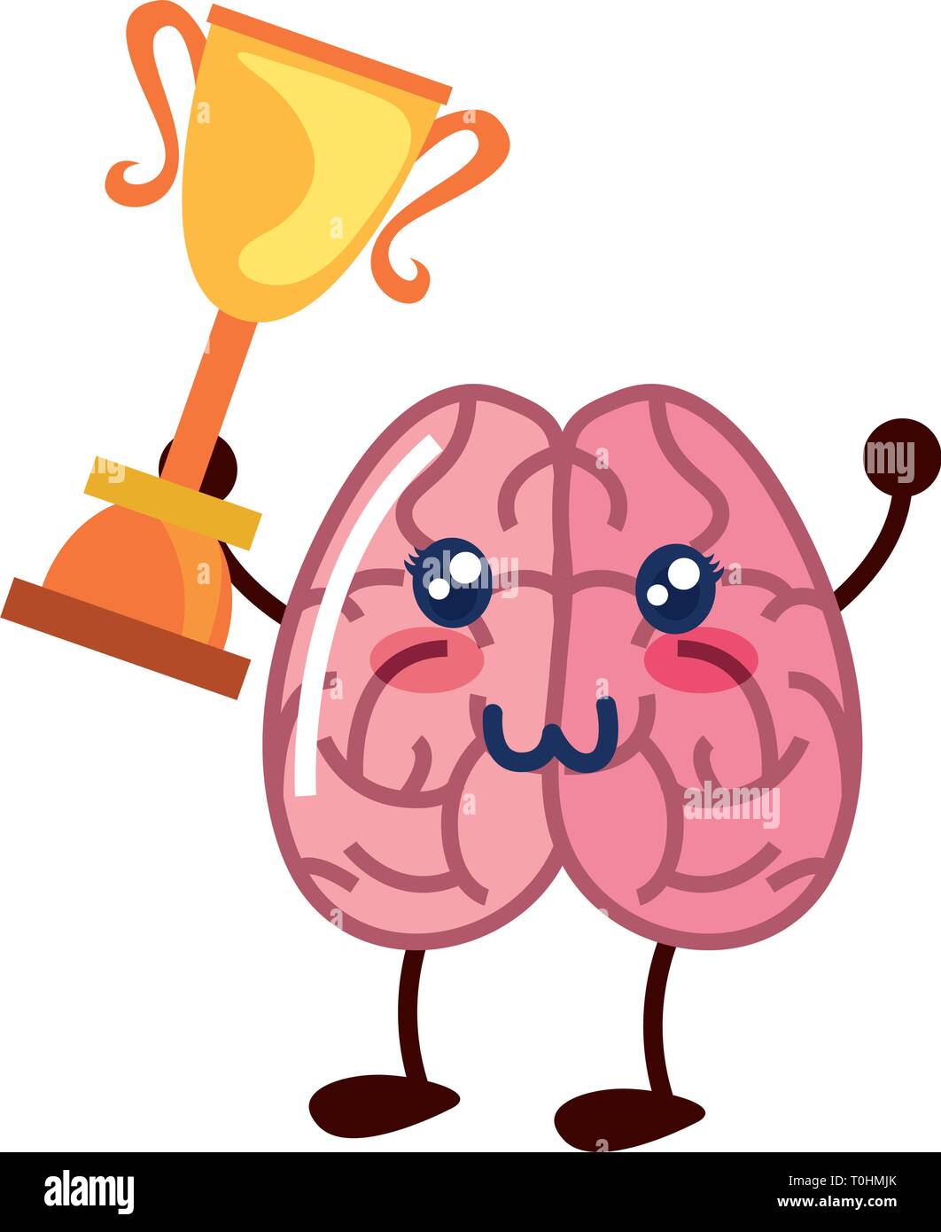 brain cartoon award trophy creativity vector illustration Stock Vector ...
