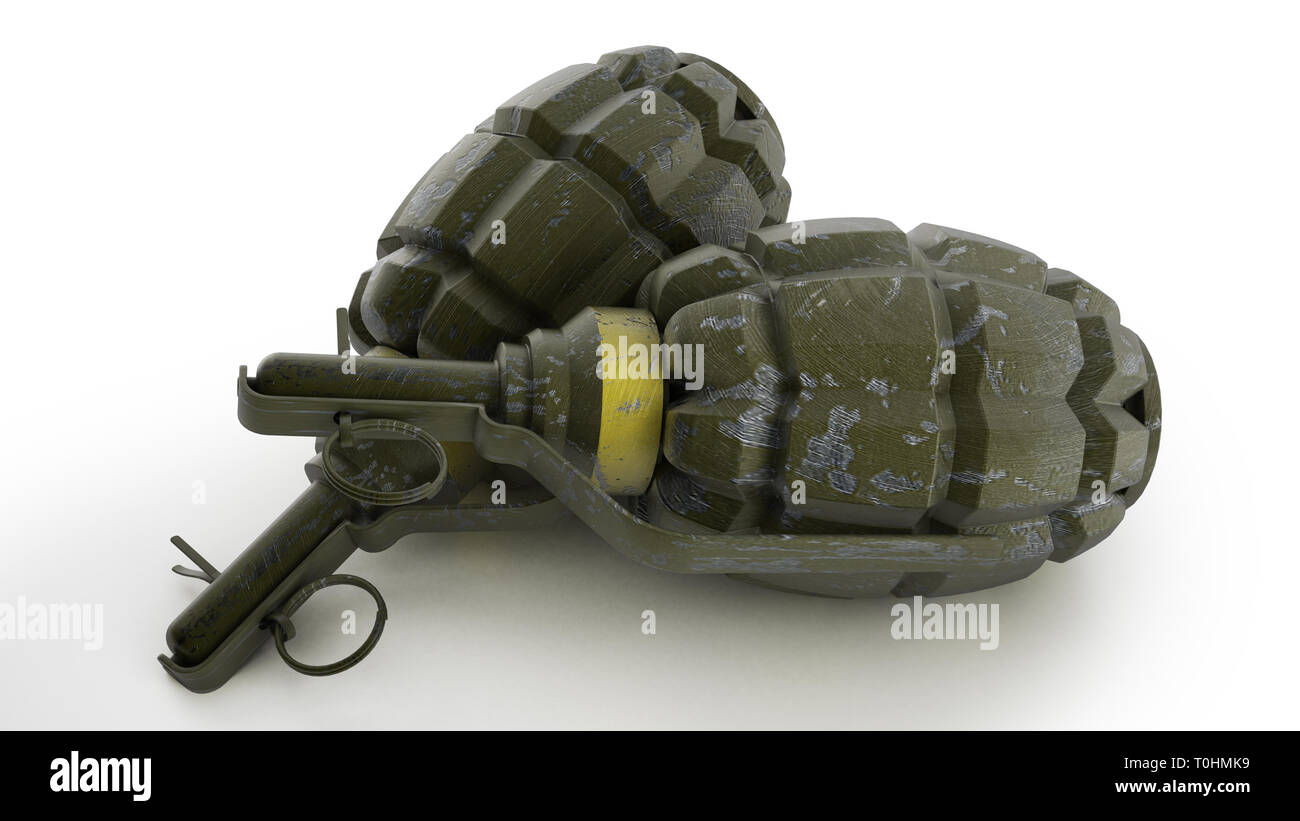 Close up of old world war 2 type hand grenade Stock Photo - Alamy